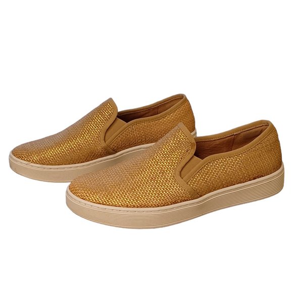 Sofft | Shoes | Sofft Womens Size 9m Leather Gold Weave Shoes Slipon ...